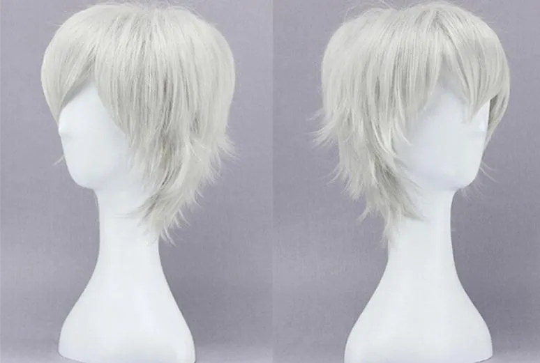 Anime Tokyo Ghoul Kaneki Wig Guru Ken Kane Silver White Short Straight ...