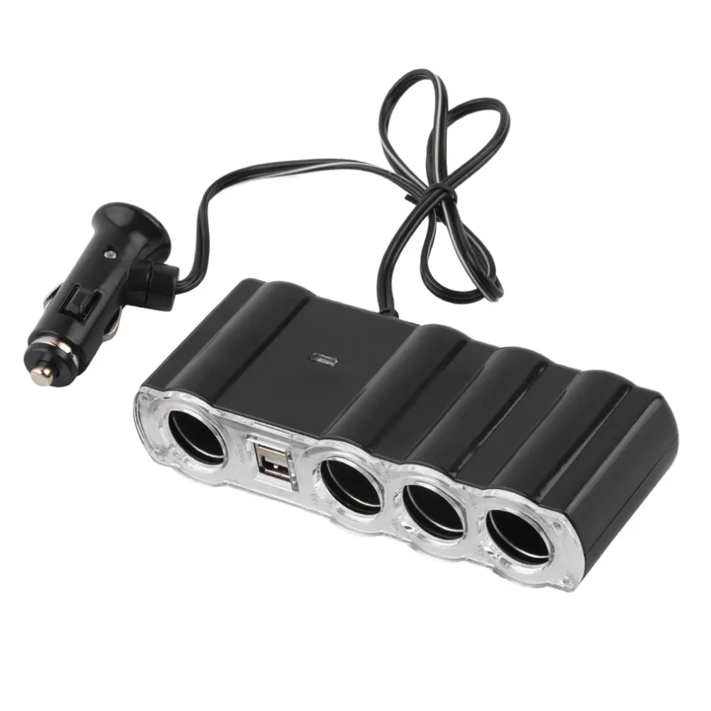 Auto Outlet Car 4 Way Multi Socket Cigarette Lighter With 1x4 Splitter ...
