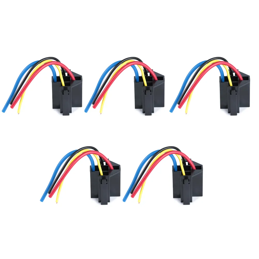 Car Relay 12V 80A SPST Relay 4 Pin + Socket 4 Prong Wire Transparent ...
