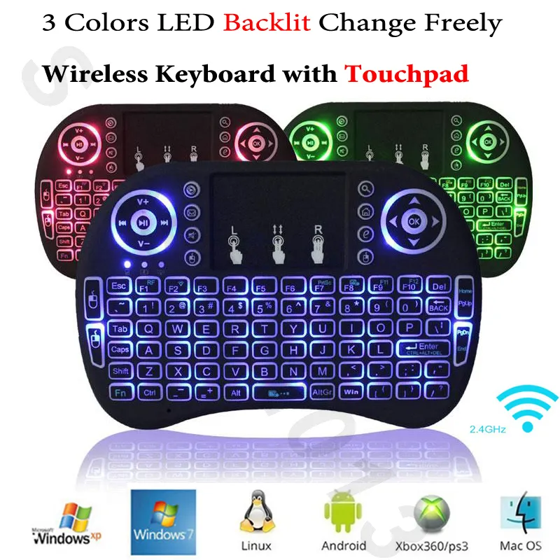 Wireless Air Mouse Keyboard - Backlit Mini Keyboard with Touchpad ...