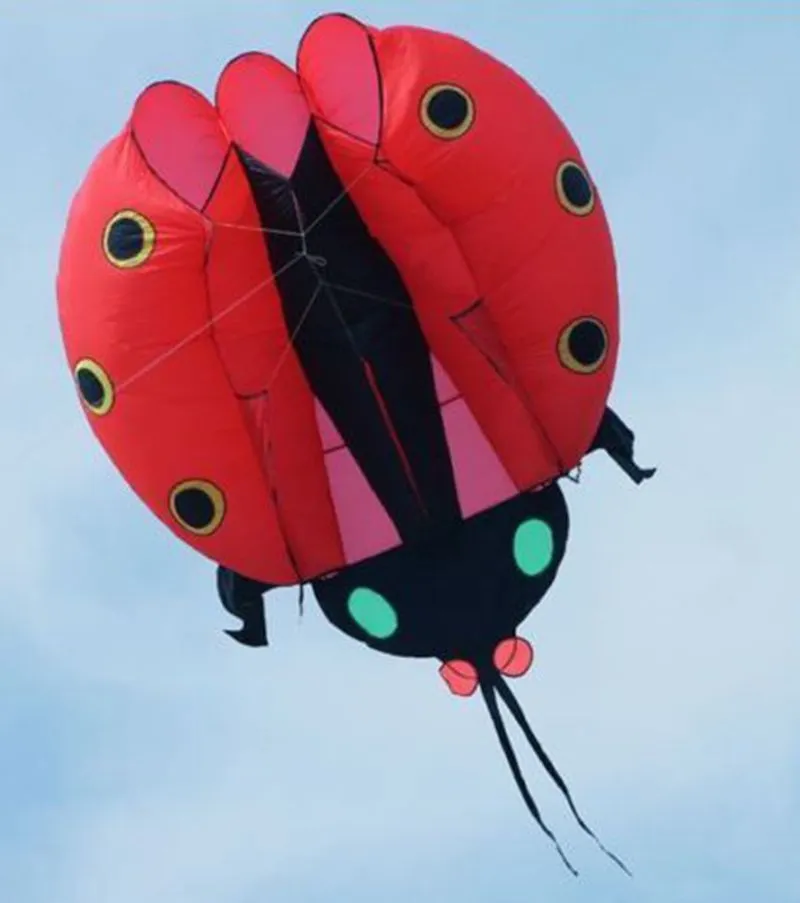 Giant Red 3D Ladybug Kite - Soft Fabric, Easy to Fly, Outdoor Sports ...