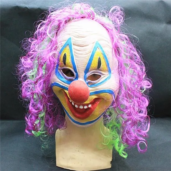 Creepy Clown Mask Set: Halloween Masks For Adults, Latex Funny Wry Face ...