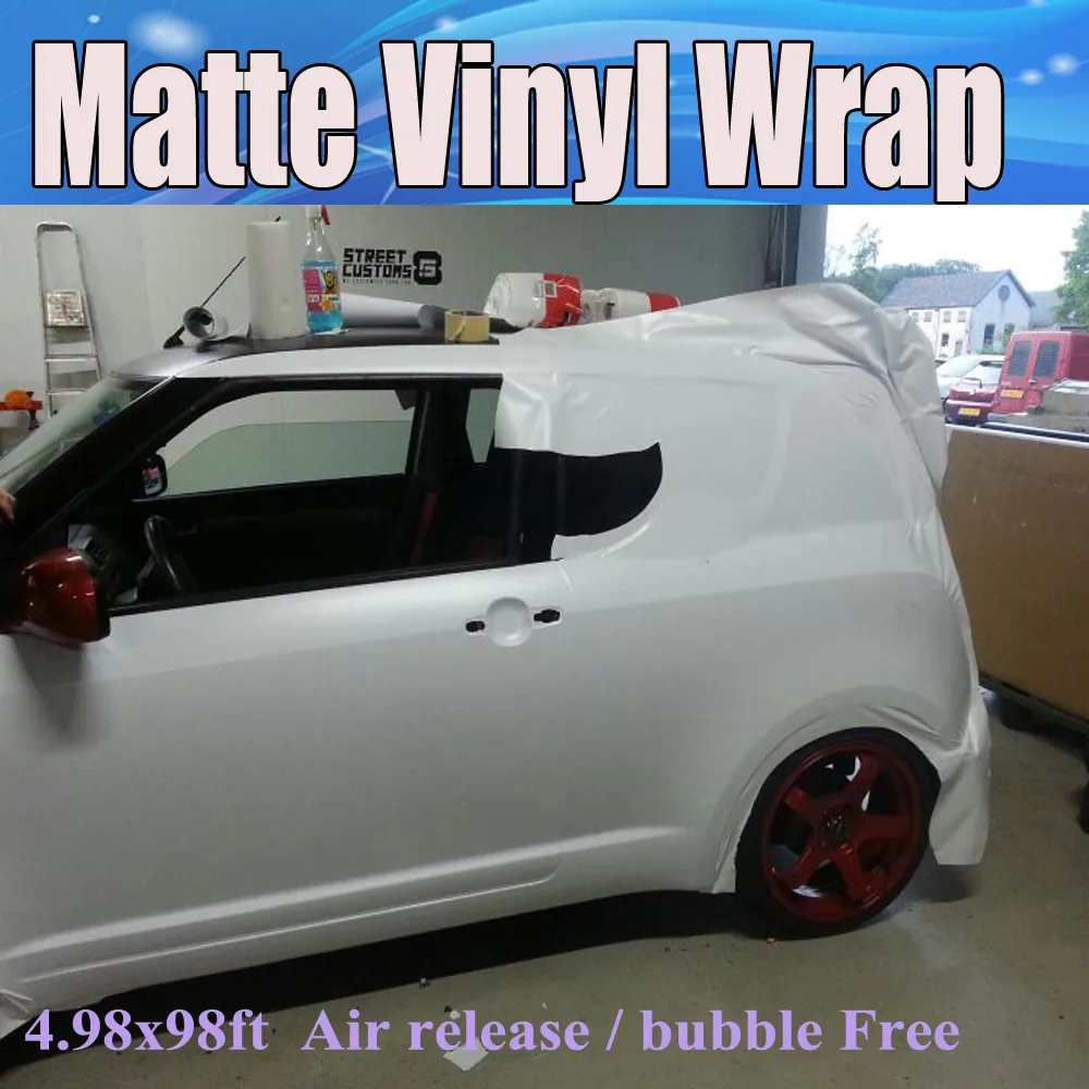 Matte White Vinyl Car Wrap Film 5ft X 98ft 1.52m X... From Bestcarwrap ...
