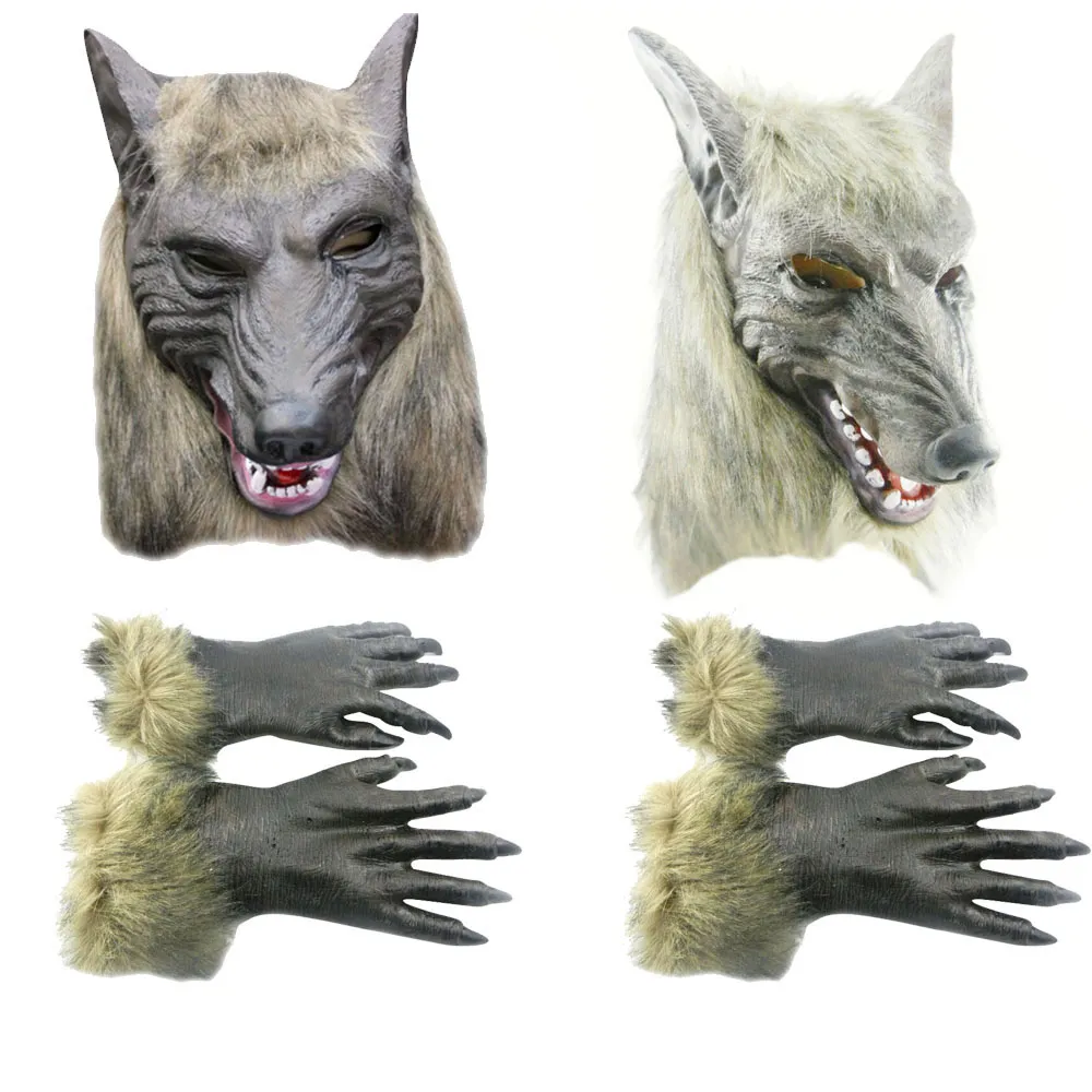 Halloween Cosplay Realistic Werewolf Adult Wolf Masks Latex Costume ...
