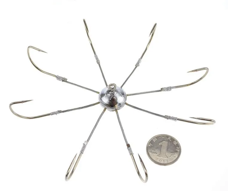 Sextuple Et Octuple Hooks 50g, 6/8 PAWS, Connexion En Fil D'acier ...