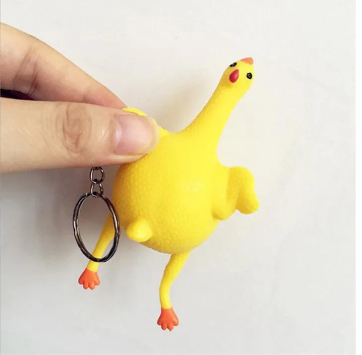 Funny Chicken Keyholder Toy Squeeze Stress Relief Egg Laying Toy Tricky ...