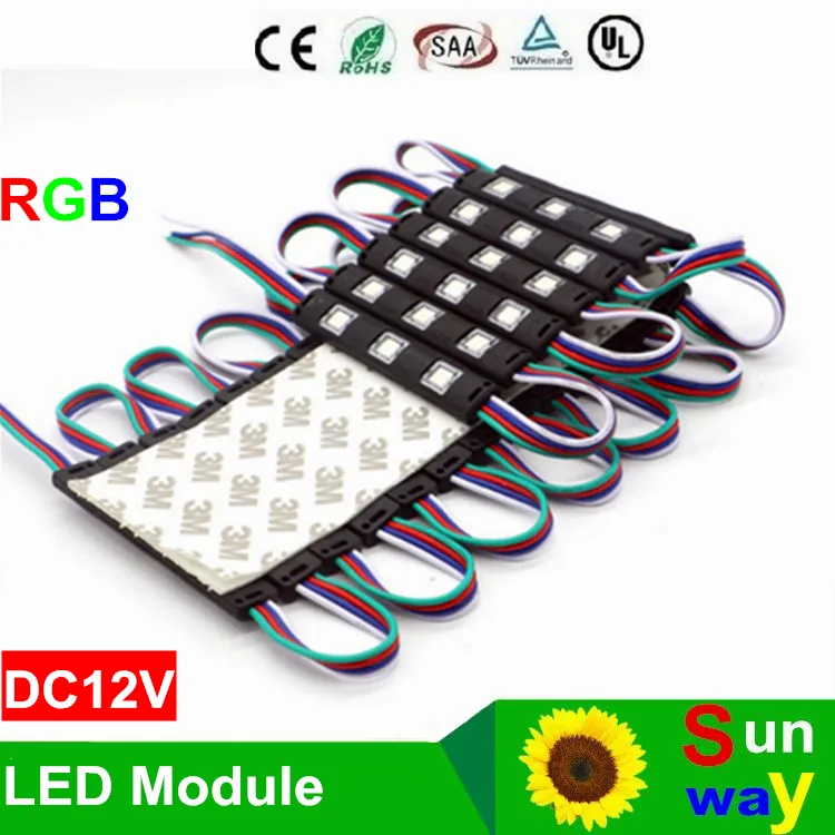 5050 SMD RGB smd module led with Lens - 3 LEDs, Waterproof IP67, DC 12V ...
