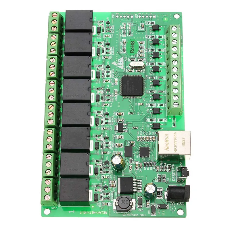 8 Channel 250V/AC 10A Relay Module Network IP Web Relay With Dual ...