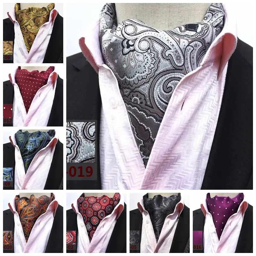 Luxury Retro Paisley Men's Ascot Cravat Tie For Men British Style ...