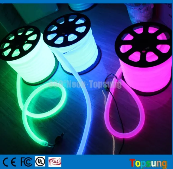 25meter Roll 240V Quality 360 Degree DIA 25mm Round Flexible Neon Lamps ...