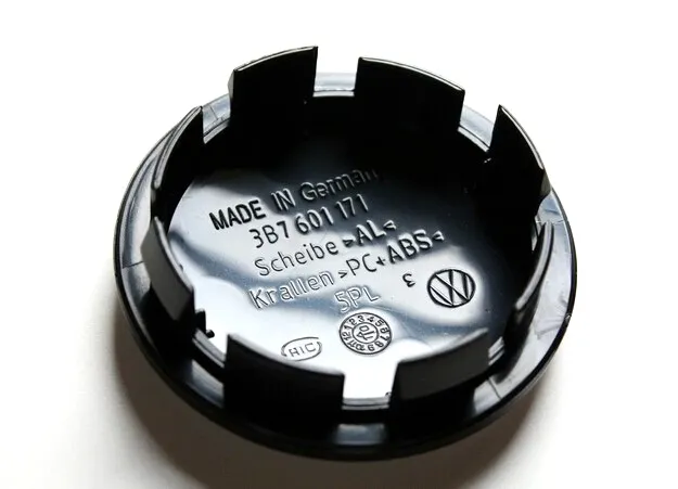 65mm ABS Aluminum Wolfsburg Wheel Center Hub Caps Black Dust Covers For ...
