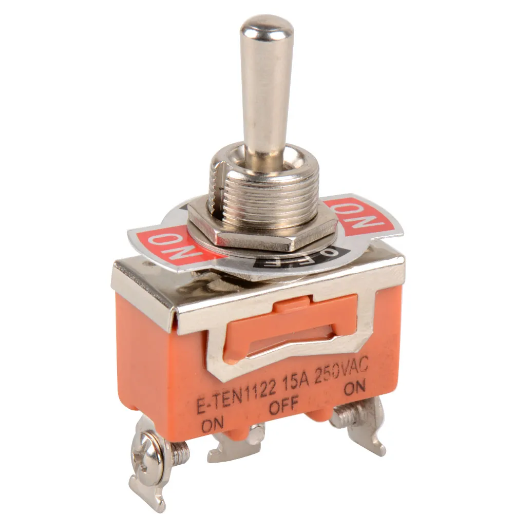 ON-OFF-ON Toggle Switch - 3-Position, 3-Pin, 15A 250V AC - Heavy Duty ...