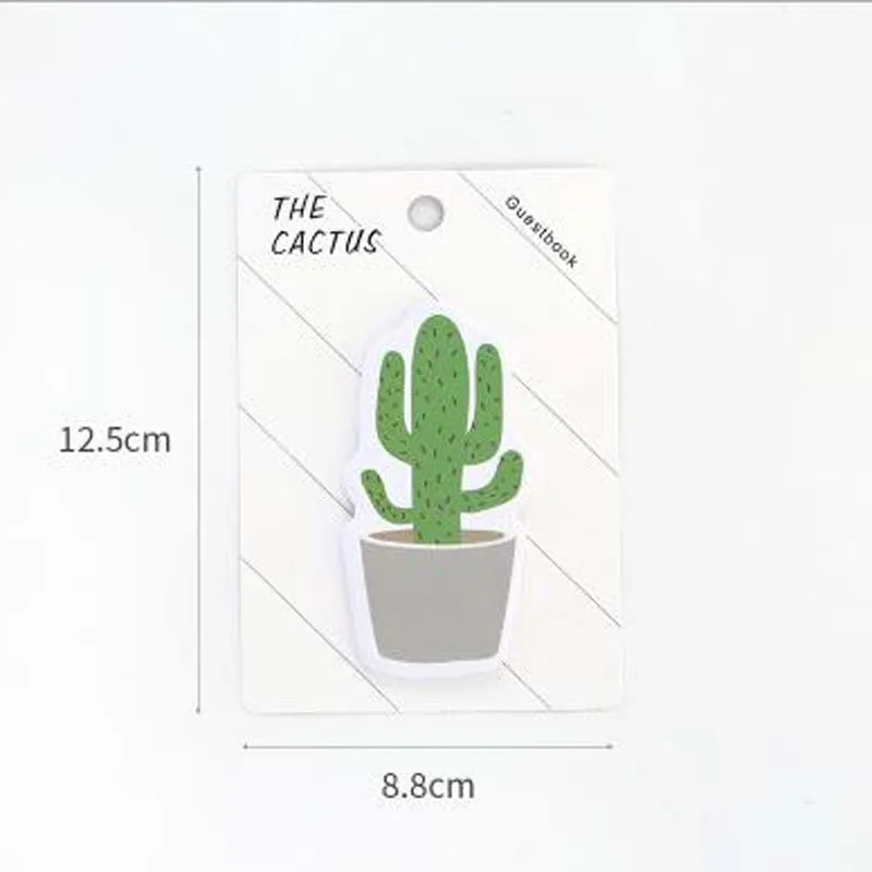 Cute Memo Pads: Cactus Shaped Sticky Notes, Mini Note Paper Book ...