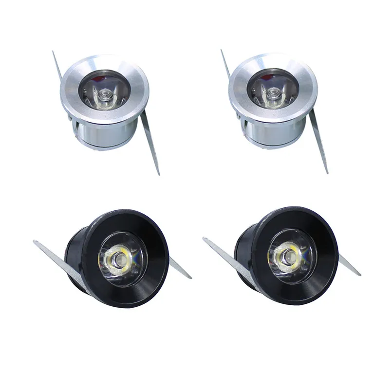 Silver/Black Mini LED Cabinet Light: Stylish 1W Spot Downlight For ...
