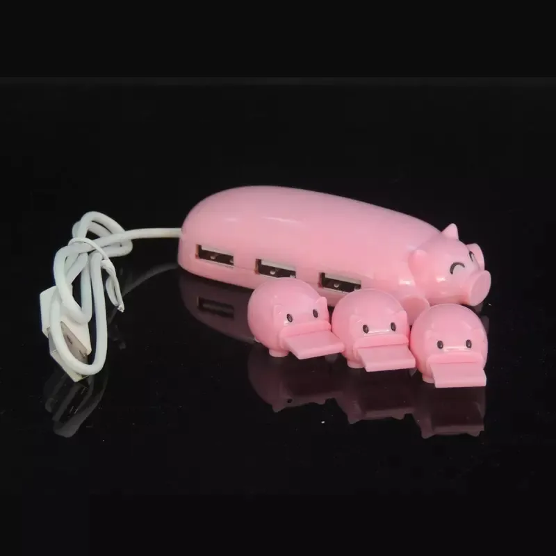Wholesale Cartoon Pig USB Hub One Drag Three HUB Computer USB2.0 Port ...
