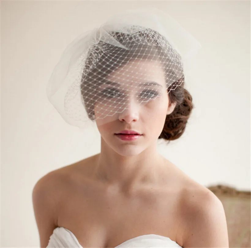 DHgate.com:Fashion Wedding Bridal White Birdcage Veils Blusher Veils ...