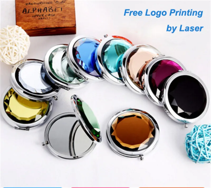 Engraved Crystal Cosmetic Pocket Mirror With Free Logo Print Perfect ...