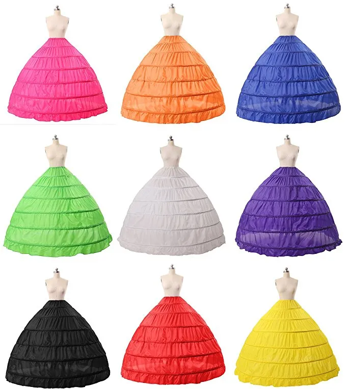 Crinoline Petticoat: 6 Hoops Floor Length Slip, Plus Size Underskirt ...