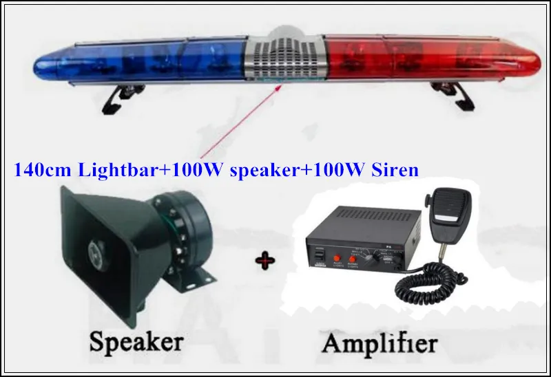 140cm Emergency Vehicle Light Bar - High-Intensity Halogen Rotating ...