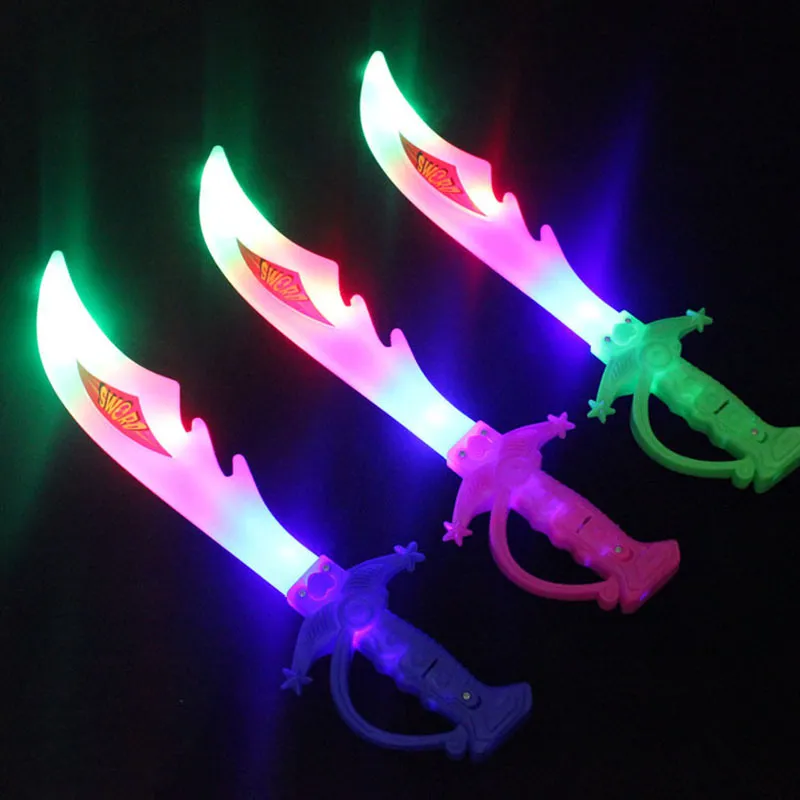 LED Light Up Toy Swords Colorful Flashing Simulation Knife Toys For ...