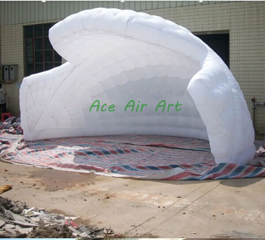 Inflatable Air Tent White Half Open Dome: 4m Wide X 2.5m High, Portable ...