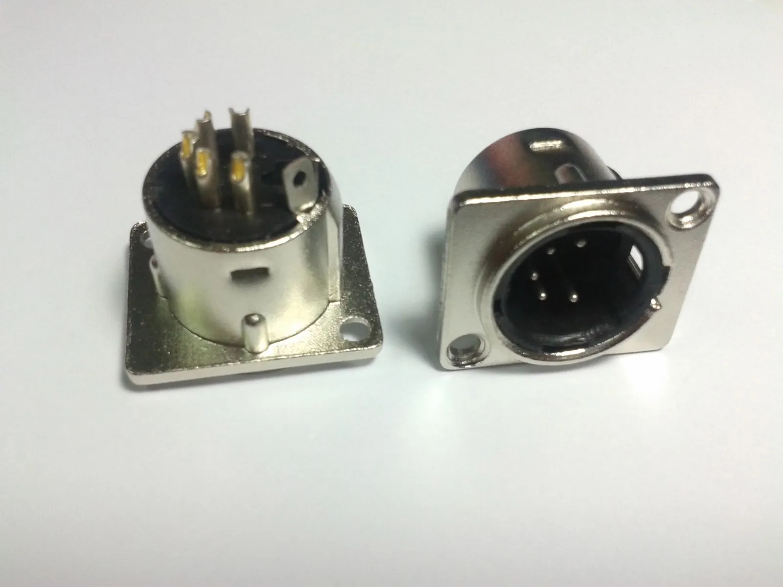 XLR 5 Pin Male Chassis Mounted Socket Panel For DMX Intercom Intercom ...