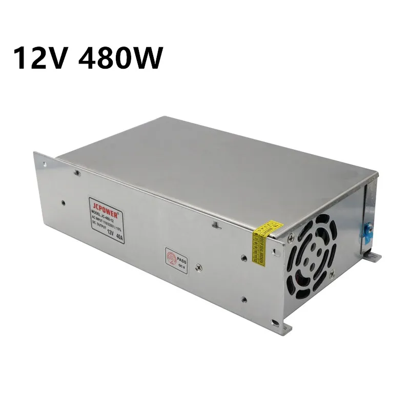 12V 40A 480W Switching Power Supply: LED Strip Light Driver Transformer ...