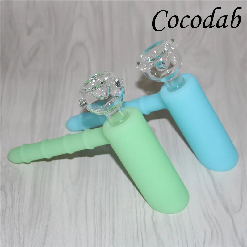 Bulk Order Luminous 6 Hole Diffused Downstem Hammers With Glow Silicone ...