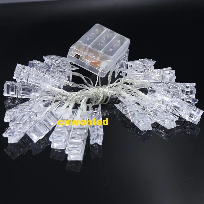 2M 20LEDs Clamp LED String Light With AAA Battery Box Operated Flash ...