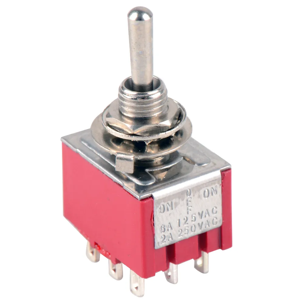 Miniature DPDT Toggle Switch - MTS-203, 9-Pin ON-OFF-ON, 6A 125VAC ...