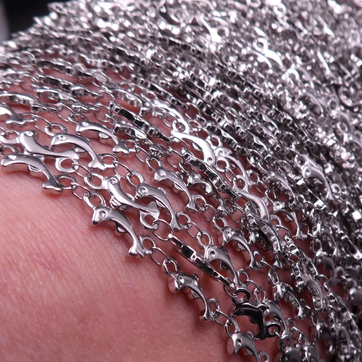 Stainless Steel Dolphin 925 Silver Curb Chain 10m Length For DIY ...