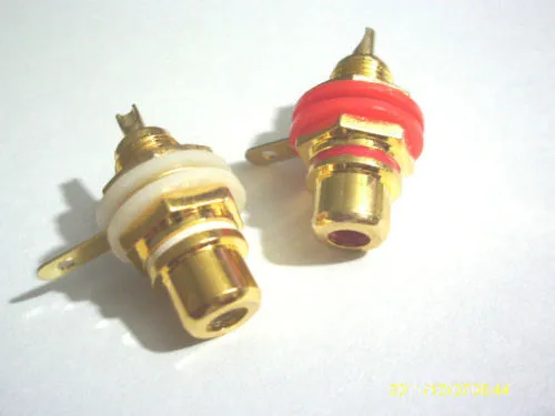 DHgate.com:100pcs Gold Plated RCA Jack Panel Mount Chassis Socket, Gold Plated RCA Connector for ...