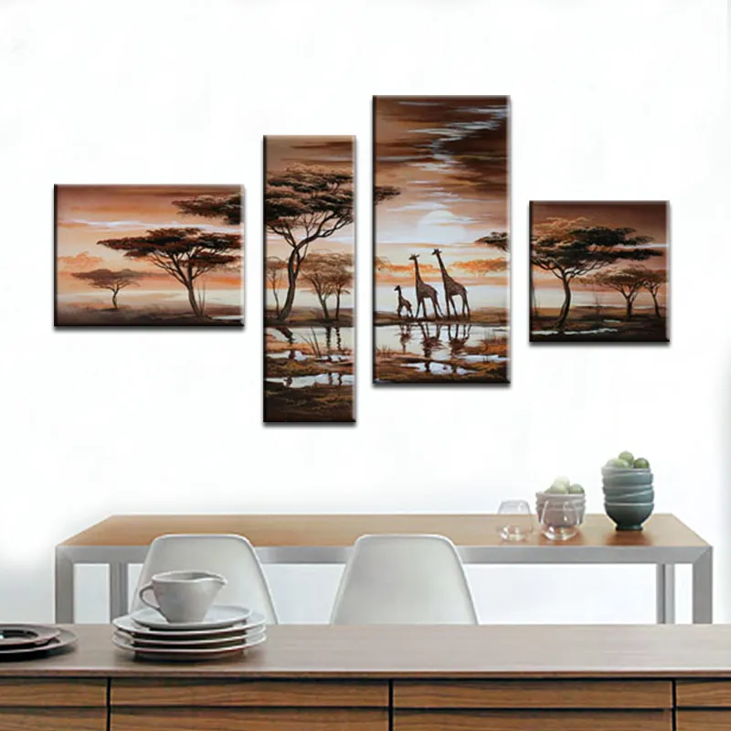 giraffe affection canvas