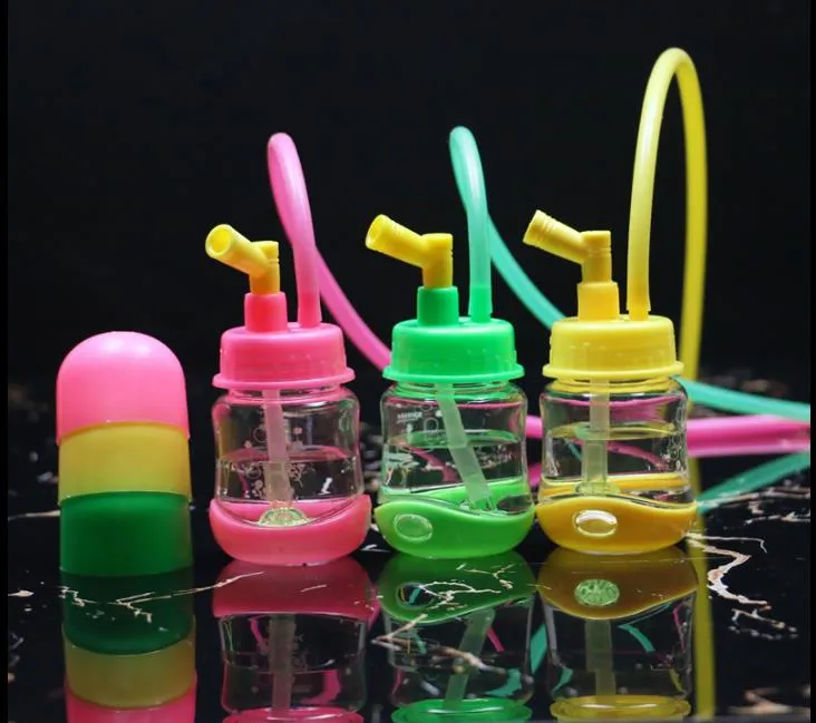 Assorted Colorful Plastic Hookah Mini Water Bottles With End To End ...