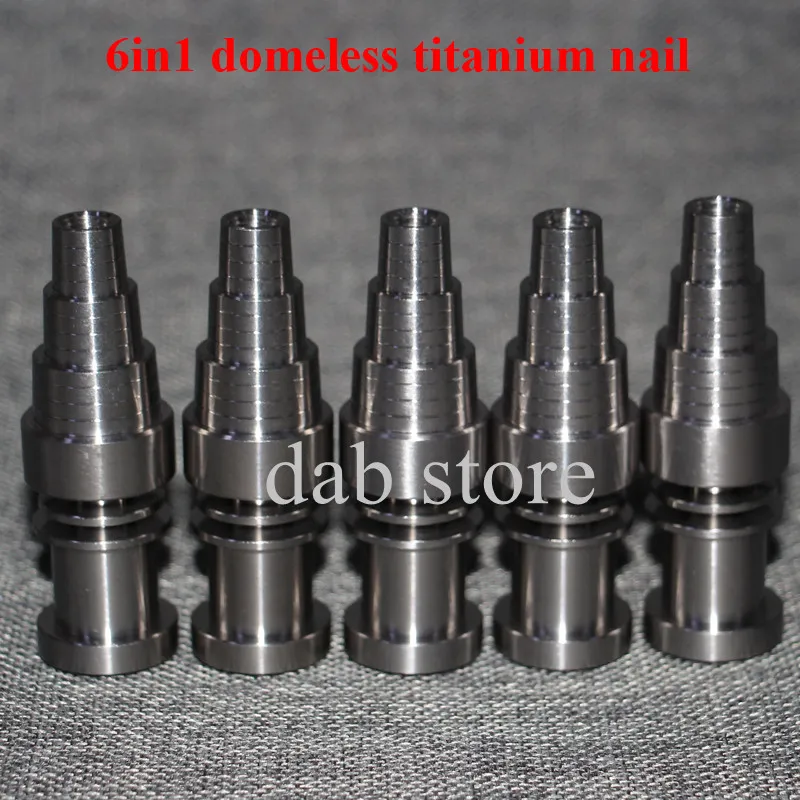 6 in 1 Titanium Nail Adjustable 10mm 14mm 18mm Male & Female Domeless ...