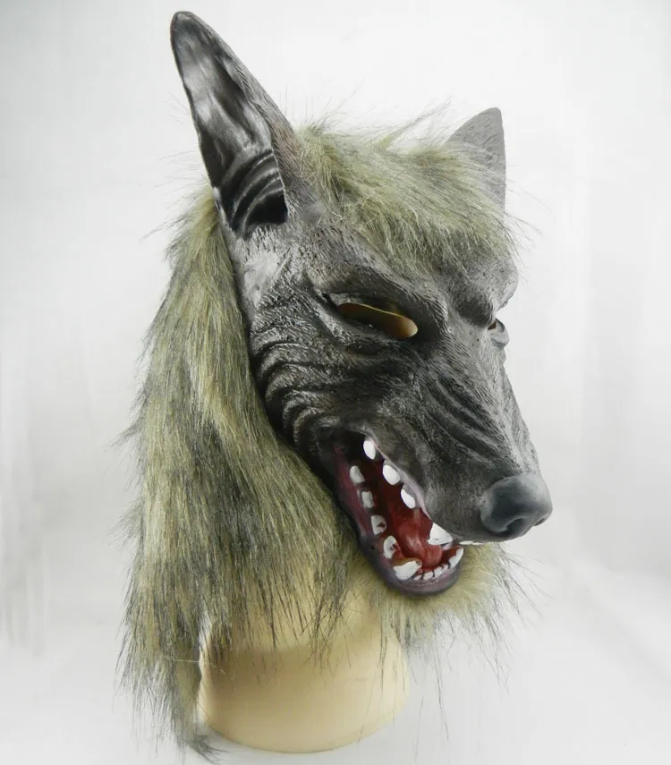 Halloween Cosplay Realistic Werewolf Adult Wolf Masks Latex Costume ...