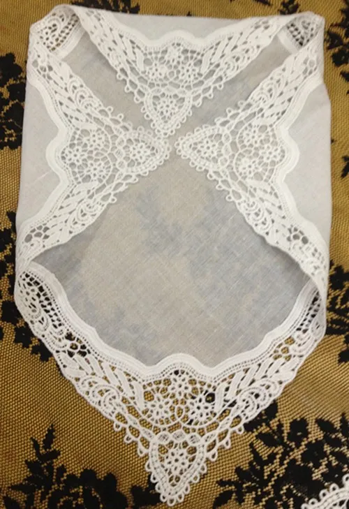 Elegant French Lace Handkerchiefs - Fine Cotton Set, Delicate Lace ...