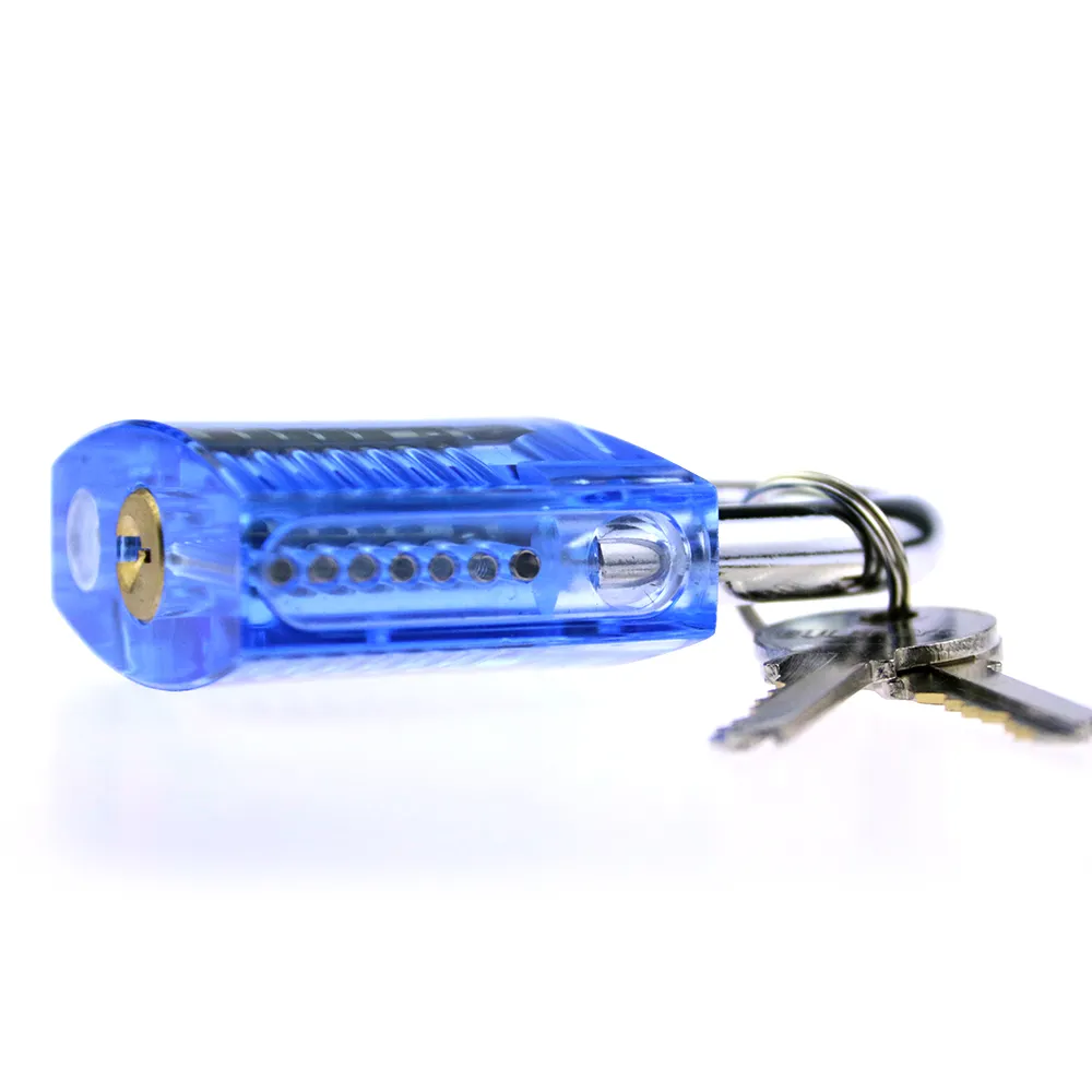 A Transparent Blue Color 7 Pin Perspex Padlock For Lock Picking ...