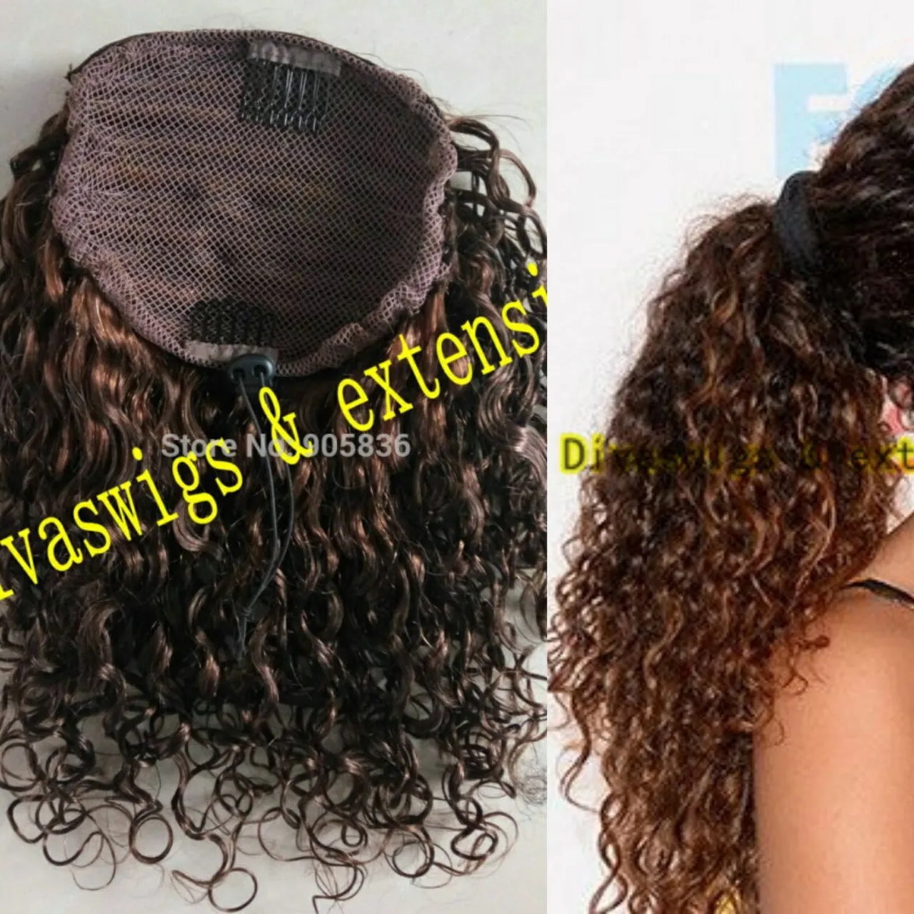 DHgate.com:dora 100% human hair drawstring ponytail afro kinky curly ...
