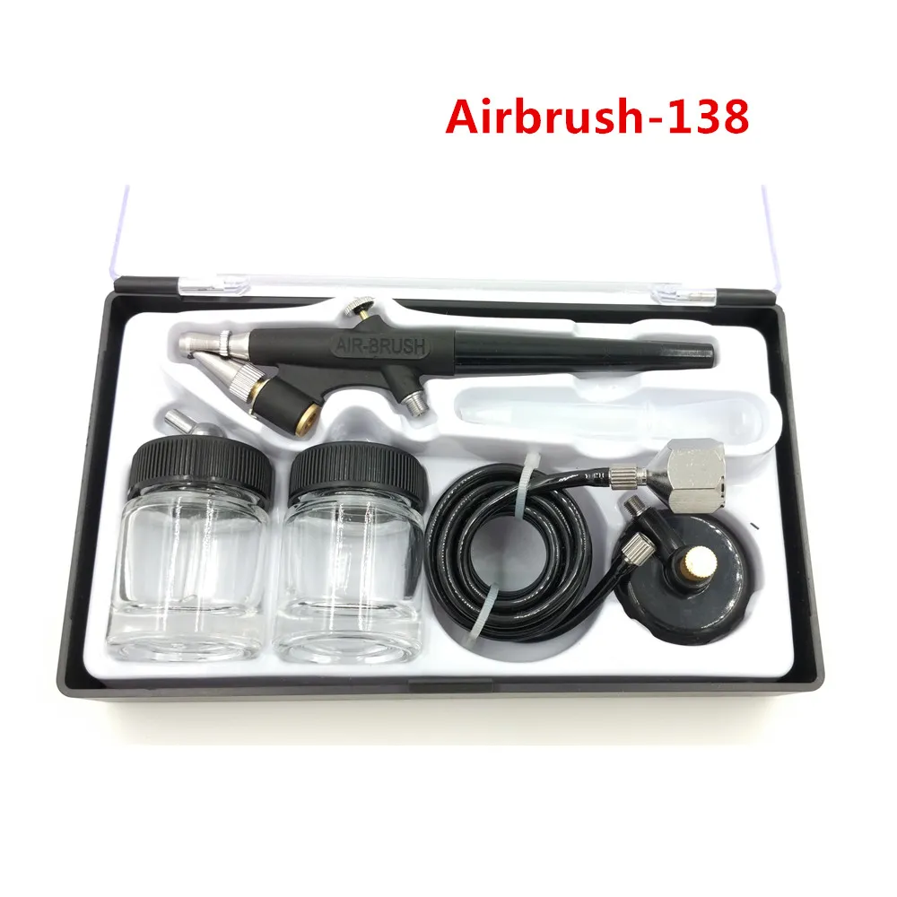 Single Action Airbrush Kit 0.8mm Nozzle Air Brush Spray Gun Painter Set ...