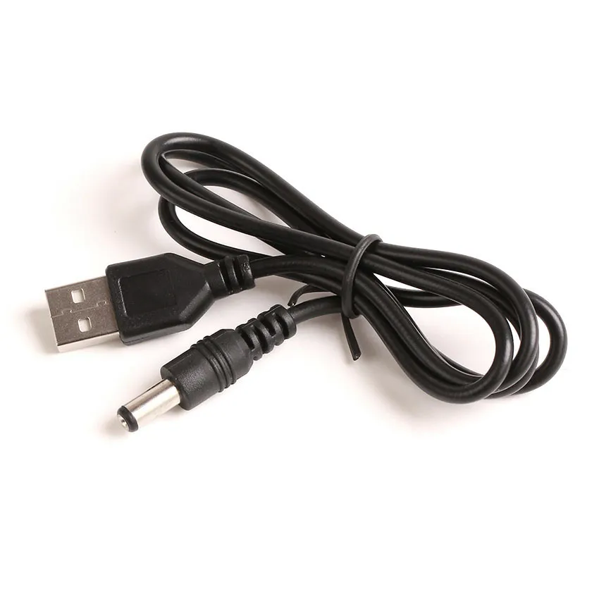 USB DC Charging Cable 70cm High Speed USB To DC 2.0mm Black Power Cord ...