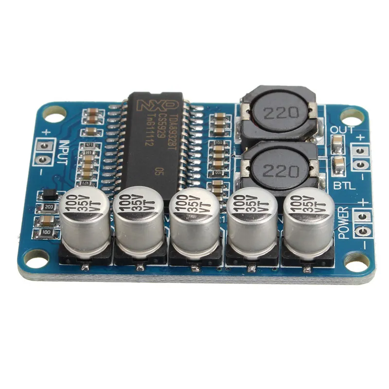 DIY Low Power Stereo voltage controlled amplifier - TDA8932 Mono 35W ...