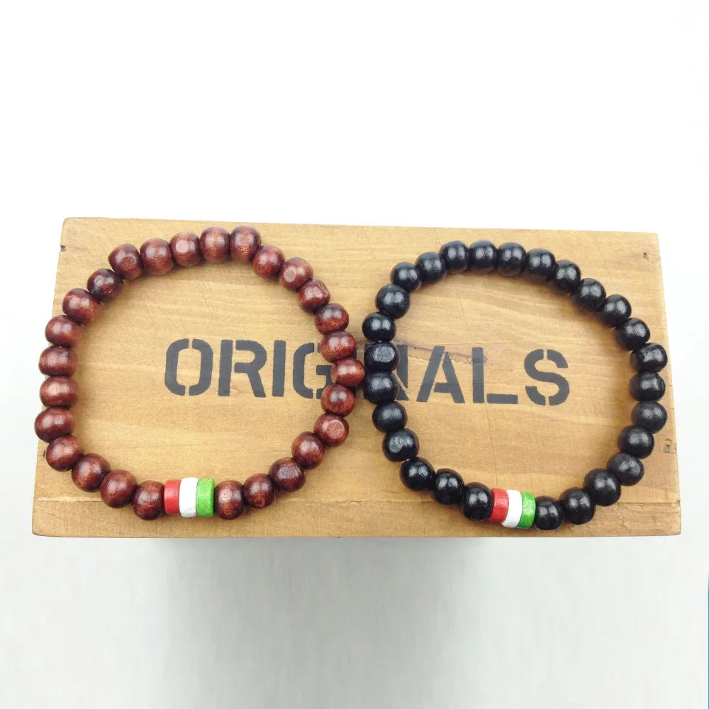 Italy Flag Wood Bead Bracelet - Hot Sale Men's Patriotic Bracelet ...