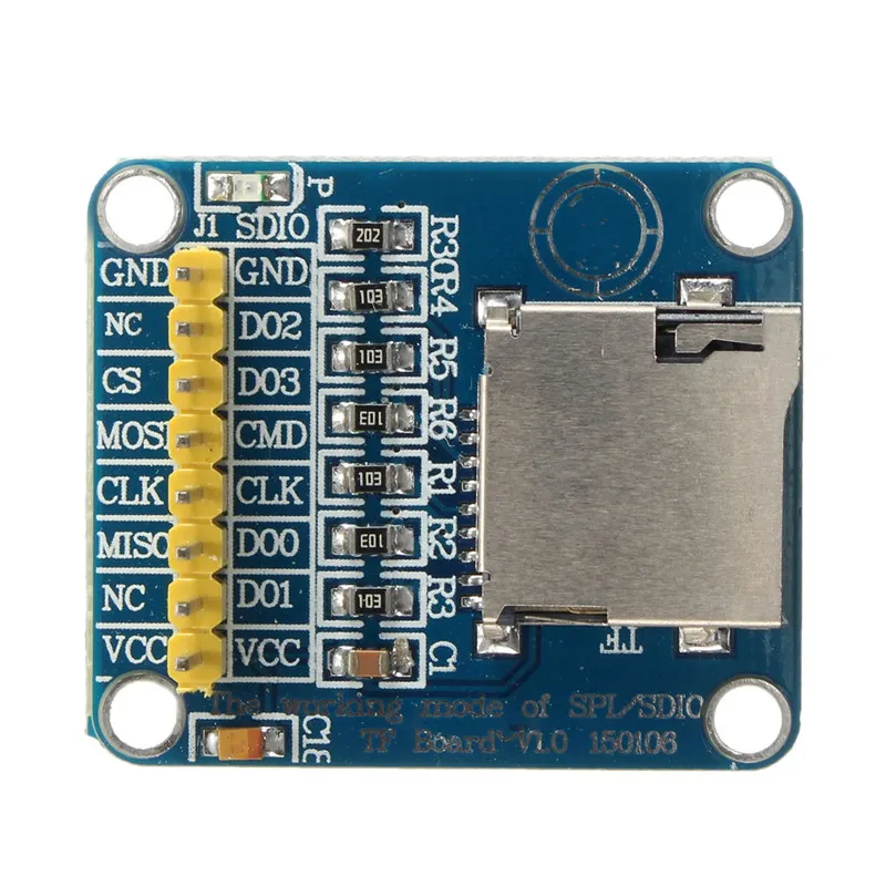 SD TF Card Adapter Module: Dual Mode Micro Memory Card Reader, SPI/SDIO ...
