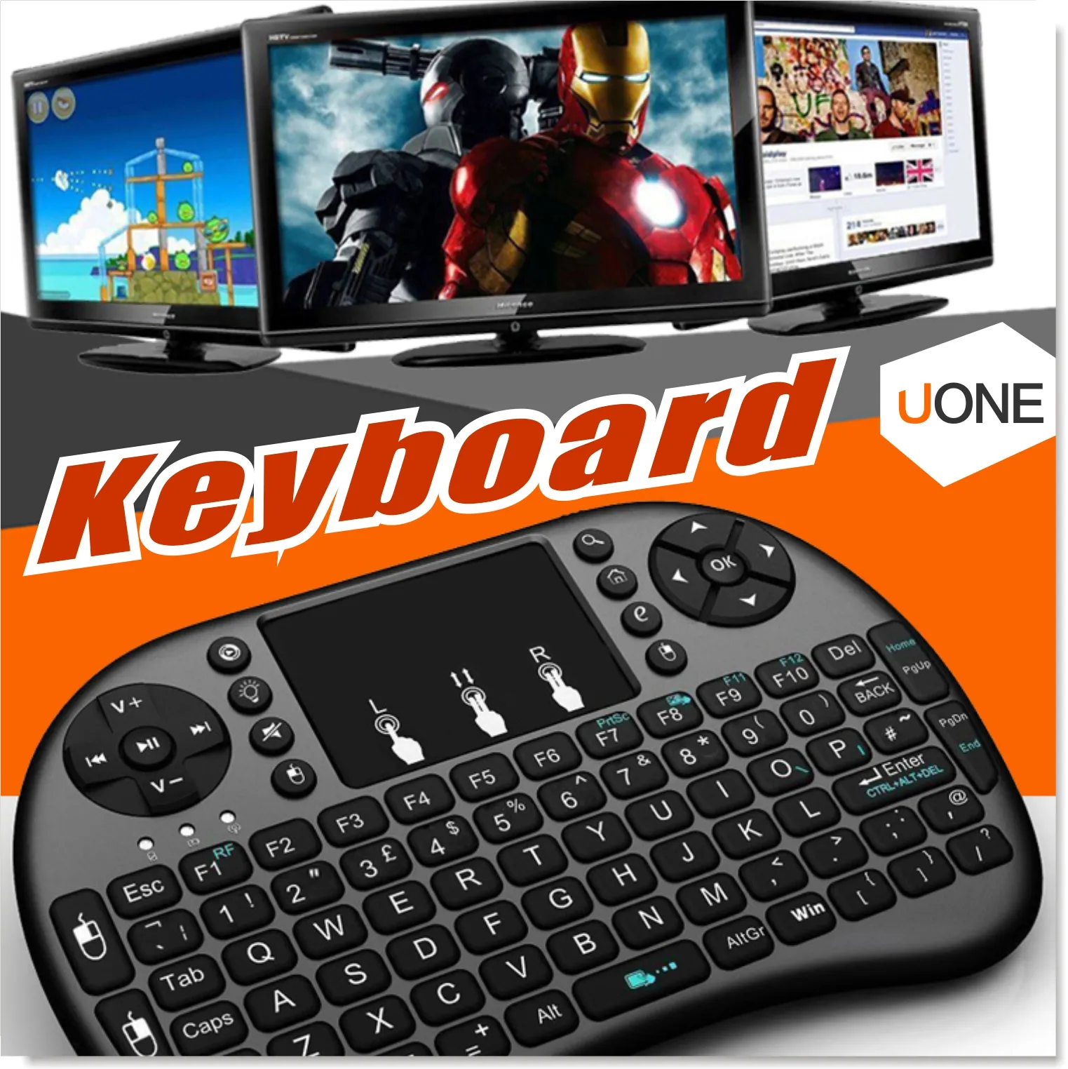 Keyboard Mouse Adapter: 2.4G Mini Wireless Keyboard Touchpad Combo With ...