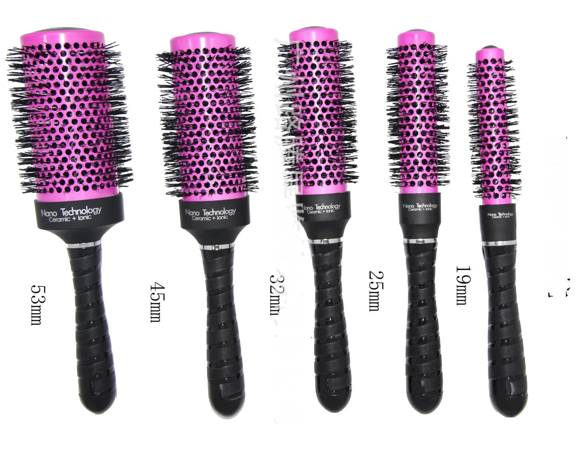 Rotativo Ferro De Curling Com Escova Escova De Cabelo Redondo Roxo Profissional Com Núcleo De ...