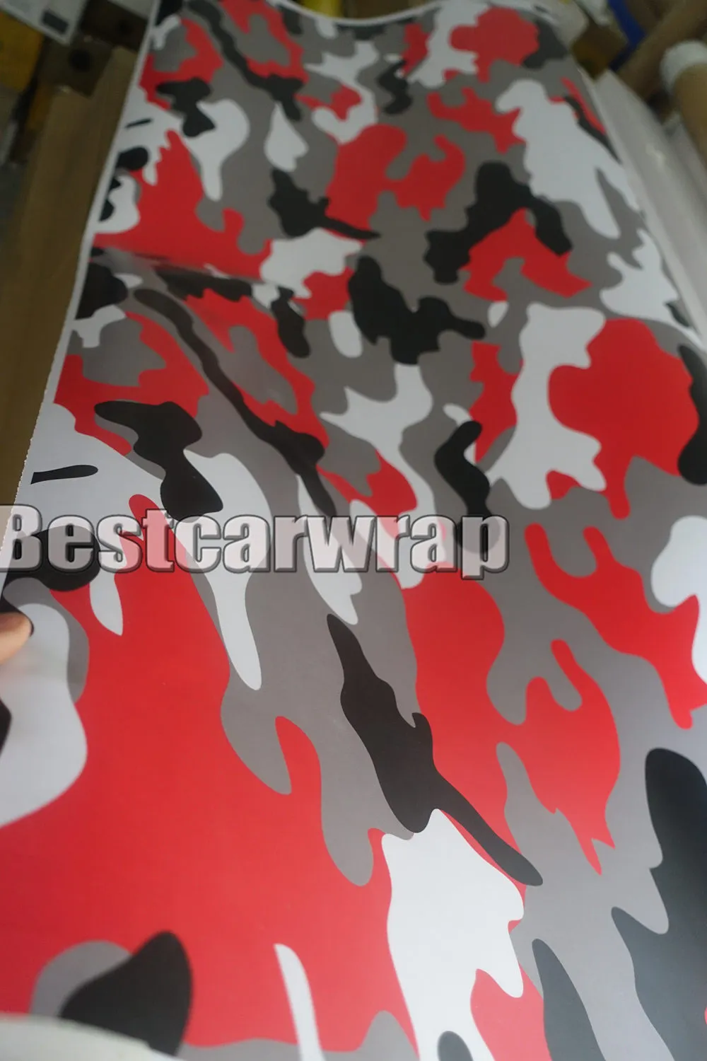Camo Wrapping Black Vehicle Wrap Red Black White Camouflage Vinyl Full ...
