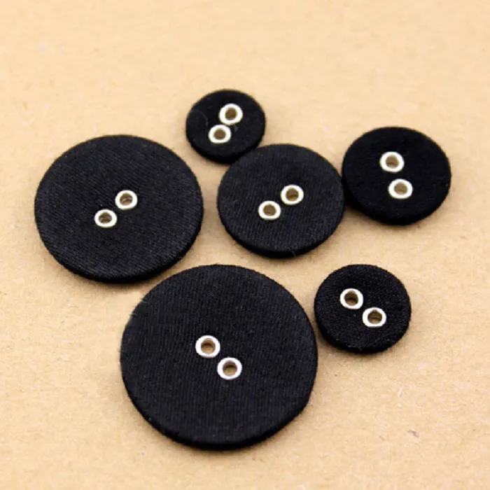 10/11/12/15/18/20/23/25mm Two Holes Buttons Fabric Covered For Clothes ...