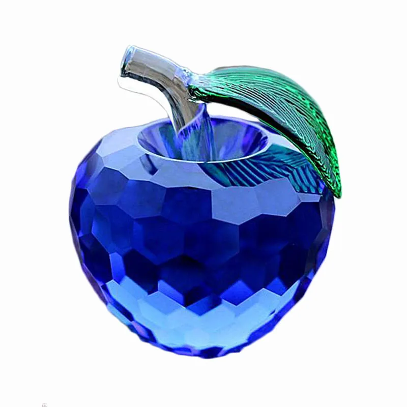 LZ0043 Crystal Apple Paperweight 40mm Quartz Glass Feng Shui Ornament ...