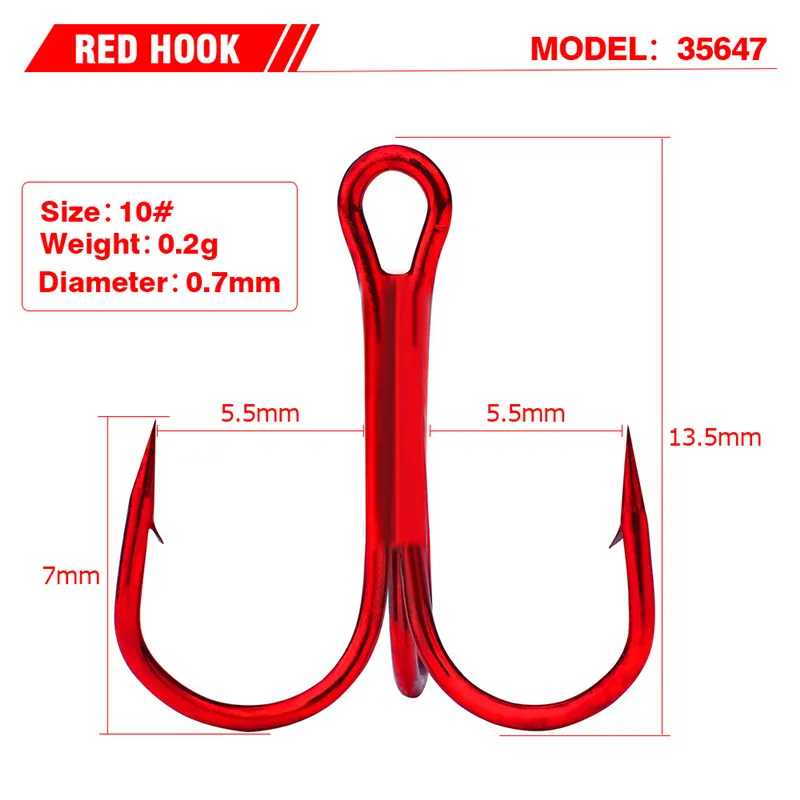DHgate.com:5size Red Painted High Strength stainless steel VMC Fishing ...